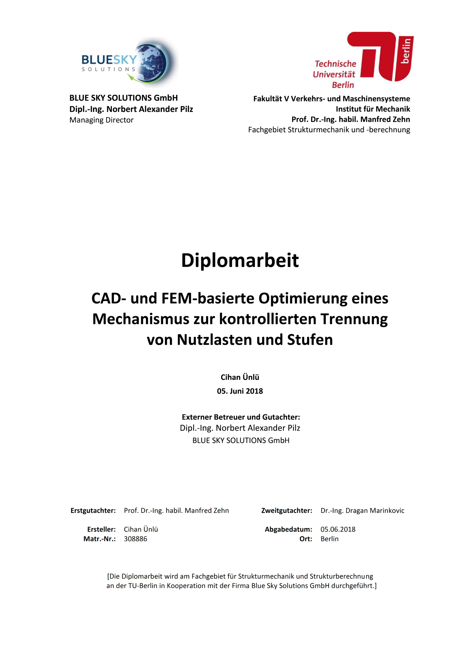 Thesis – CAD Konstruktionen